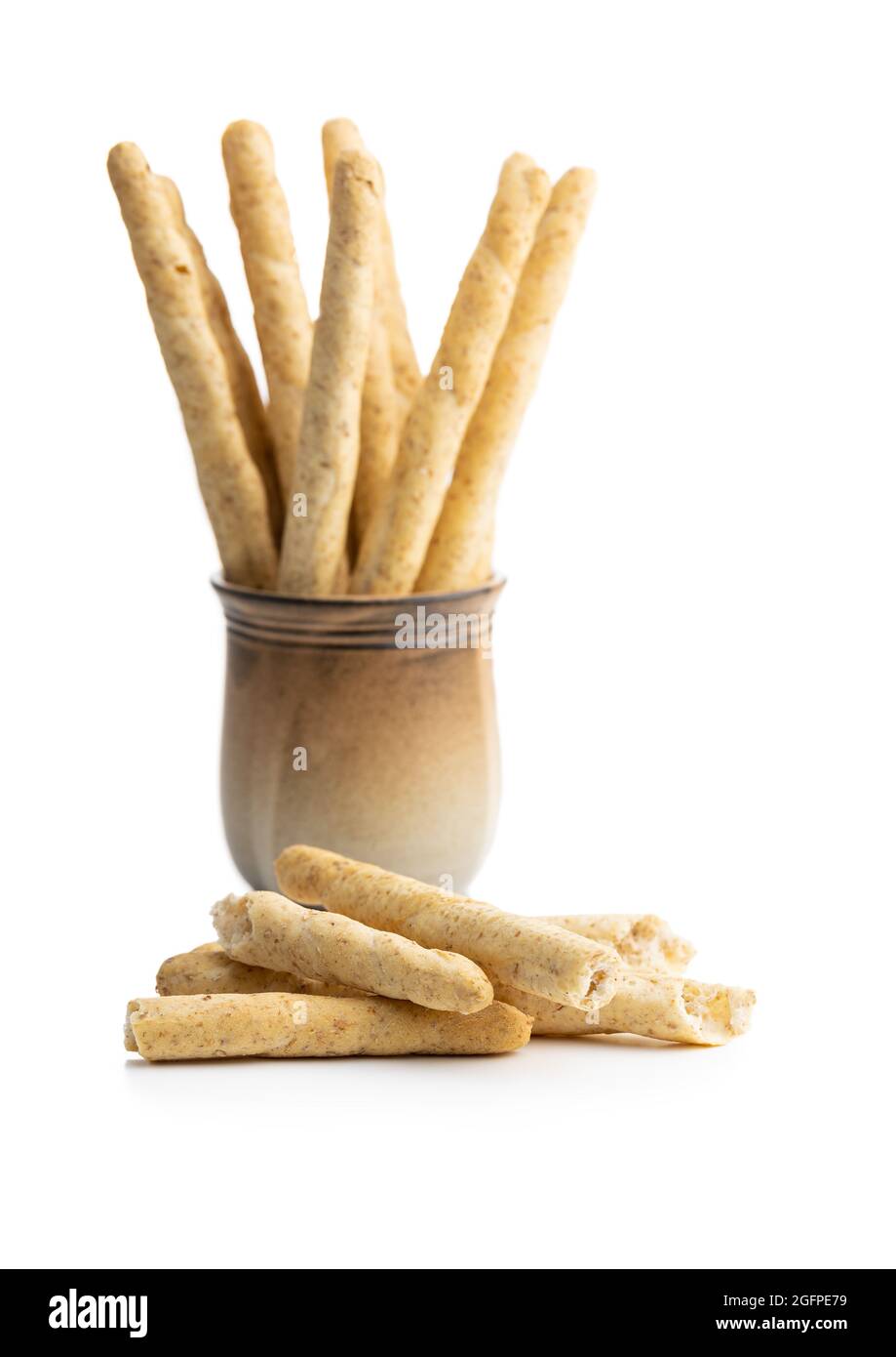 Grissini sticks. Traditional italian bread sticks isolated on white ...