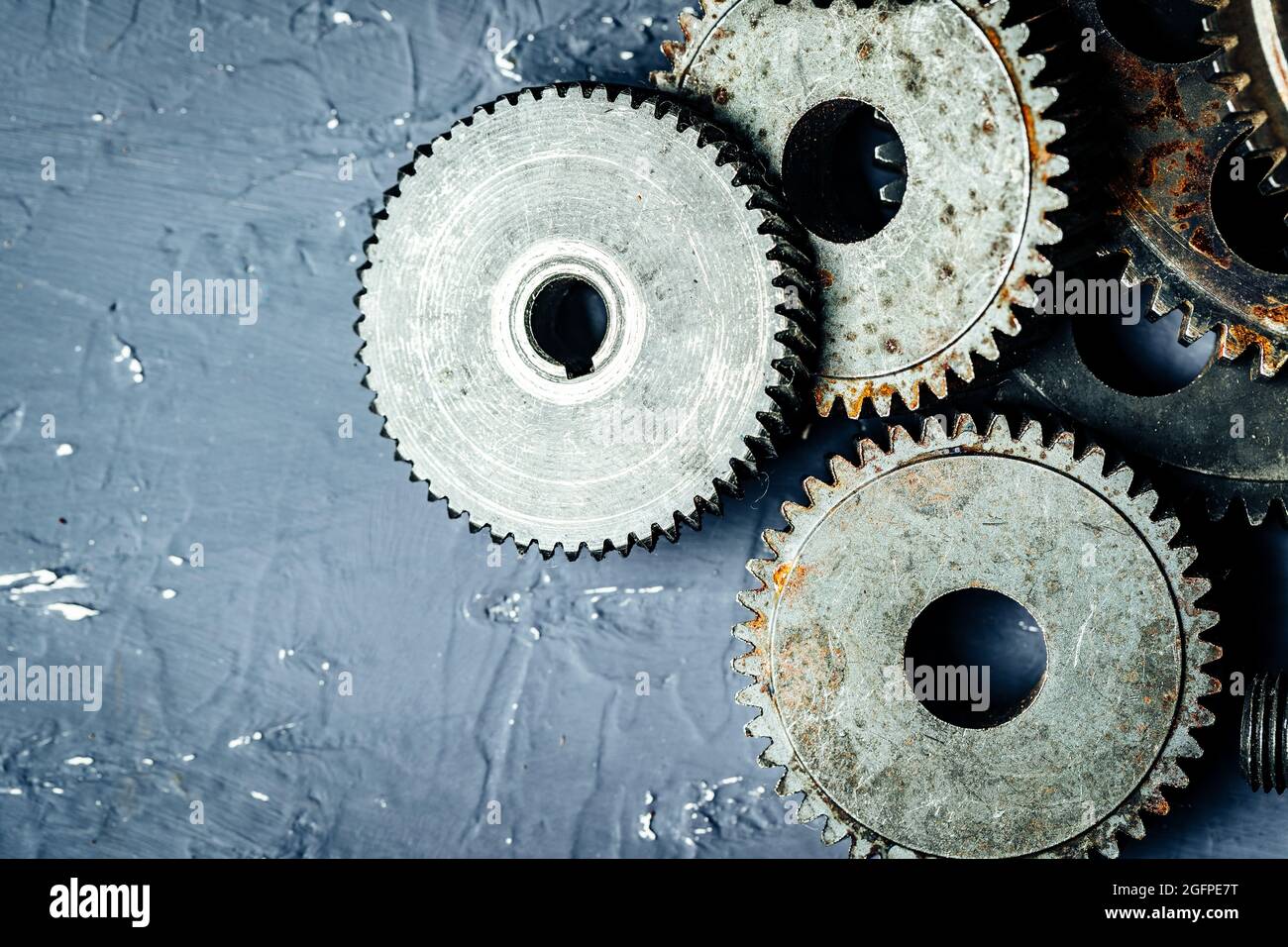 Gears from an old industrial machine Stock Photo - Alamy