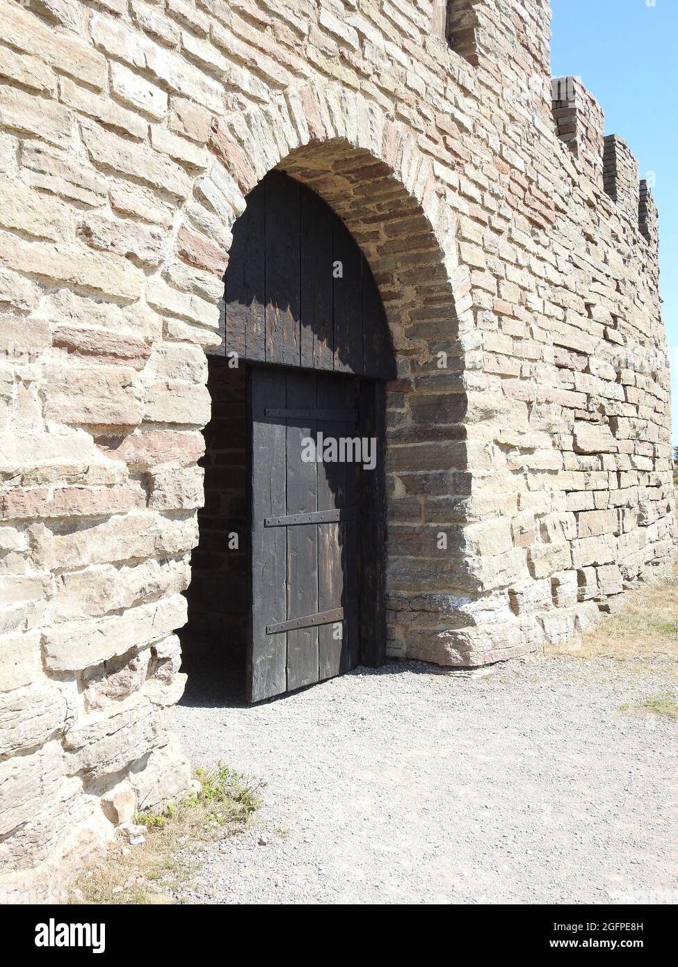 Vertical shot of Eketorp Fort in Sweden Stock Photo - Alamy