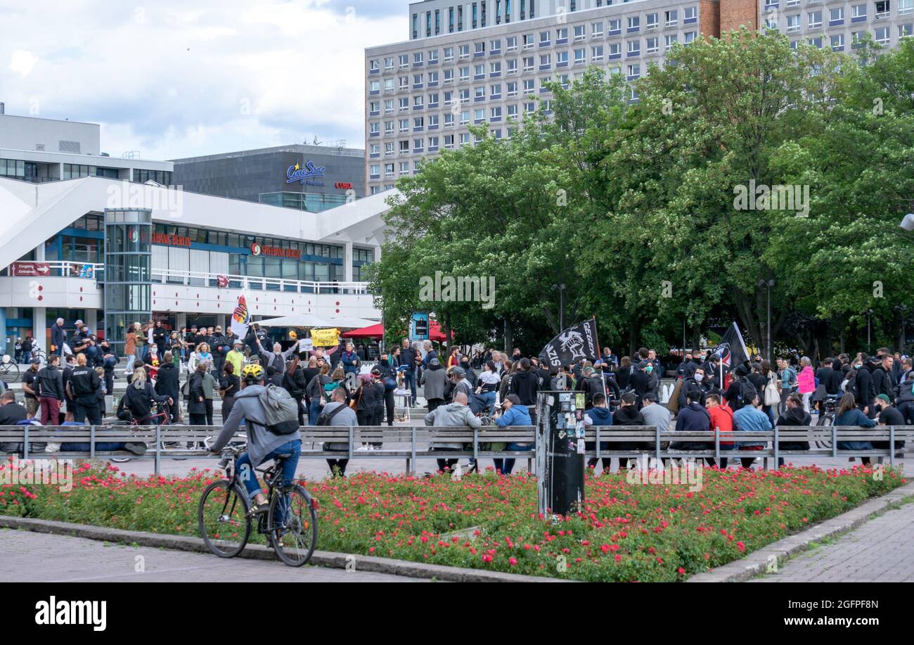 Demonstration Berlin Germany at the Alexanderplatz Stock Photo - Alamy