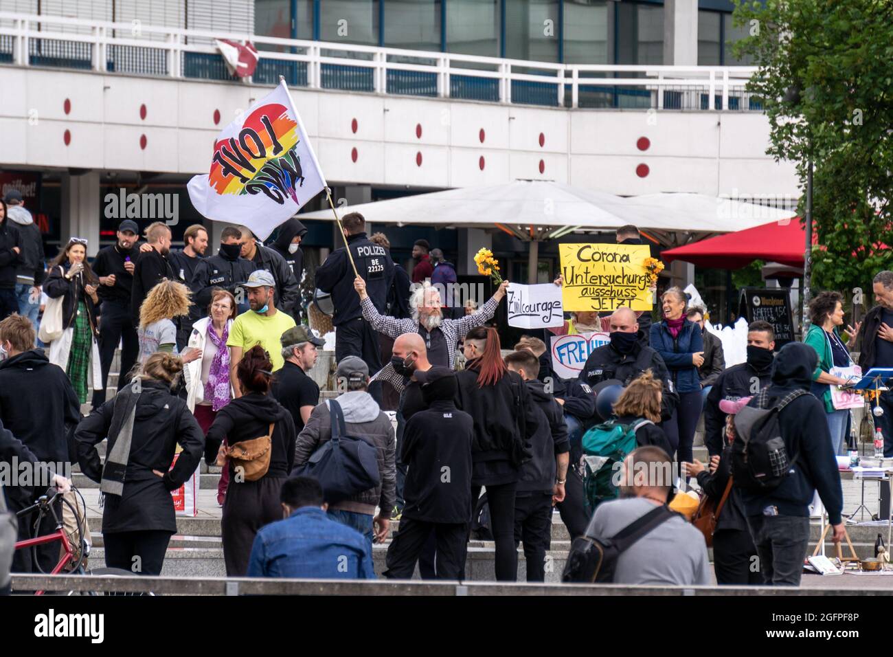 Demonstration Berlin Germany at the Alexanderplatz Stock Photo - Alamy