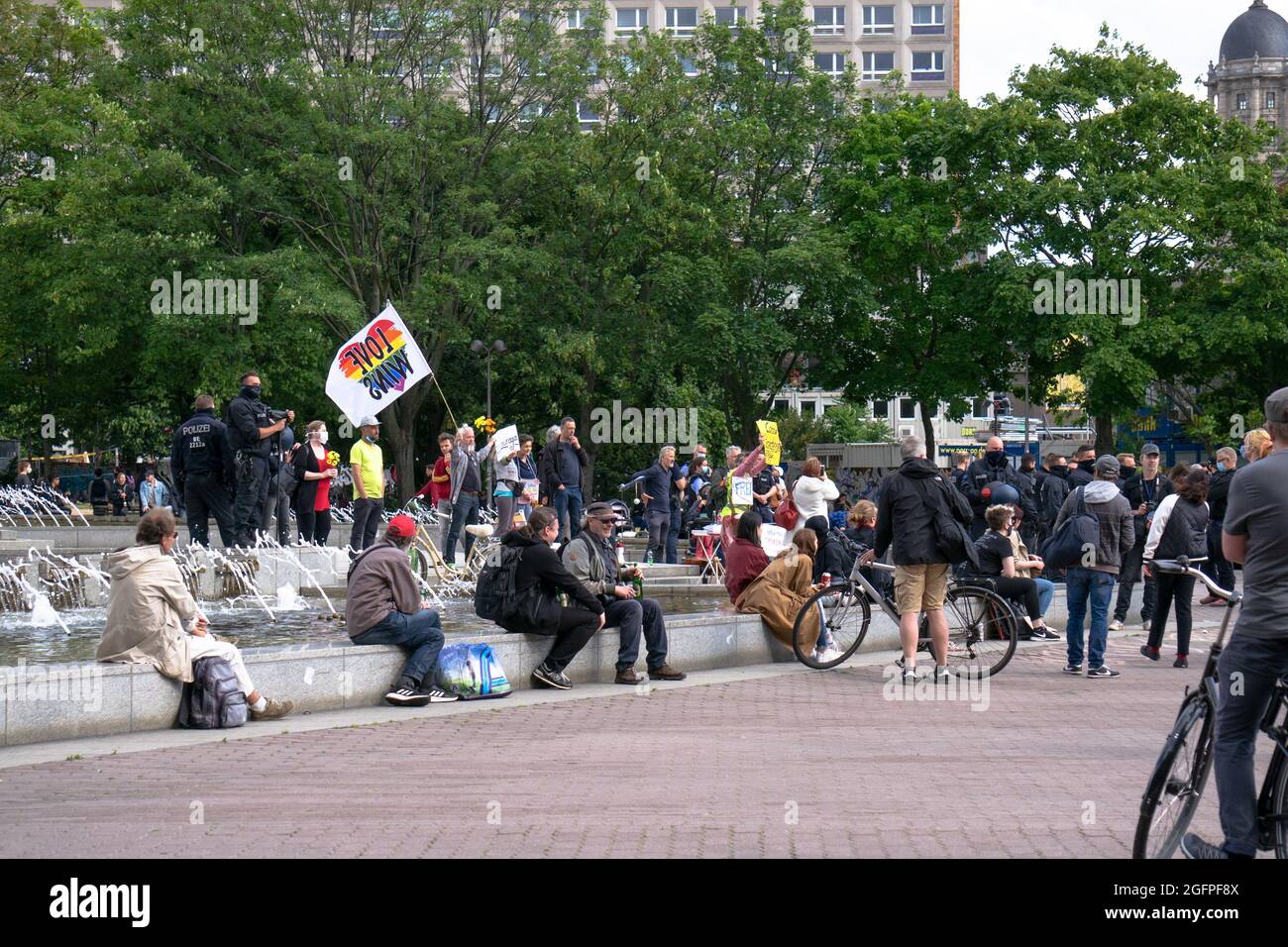 Demonstration Berlin Germany at the Alexanderplatz Stock Photo - Alamy