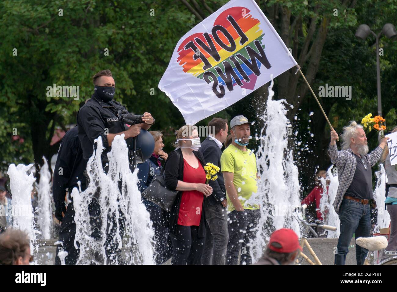 Demonstration Berlin Germany at the Alexanderplatz Stock Photo - Alamy