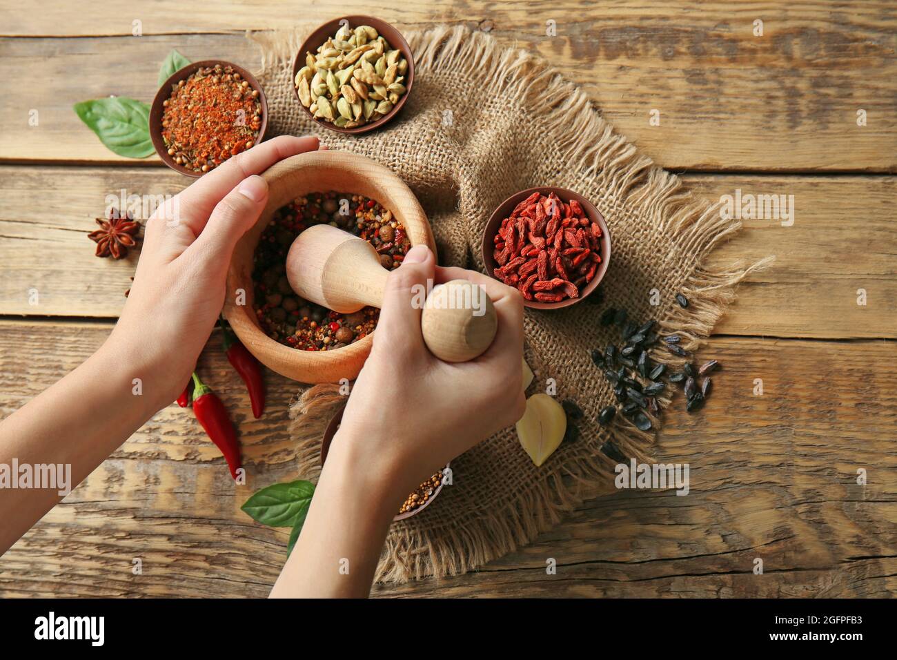 Seed mix in hands hi-res stock photography and images - Alamy