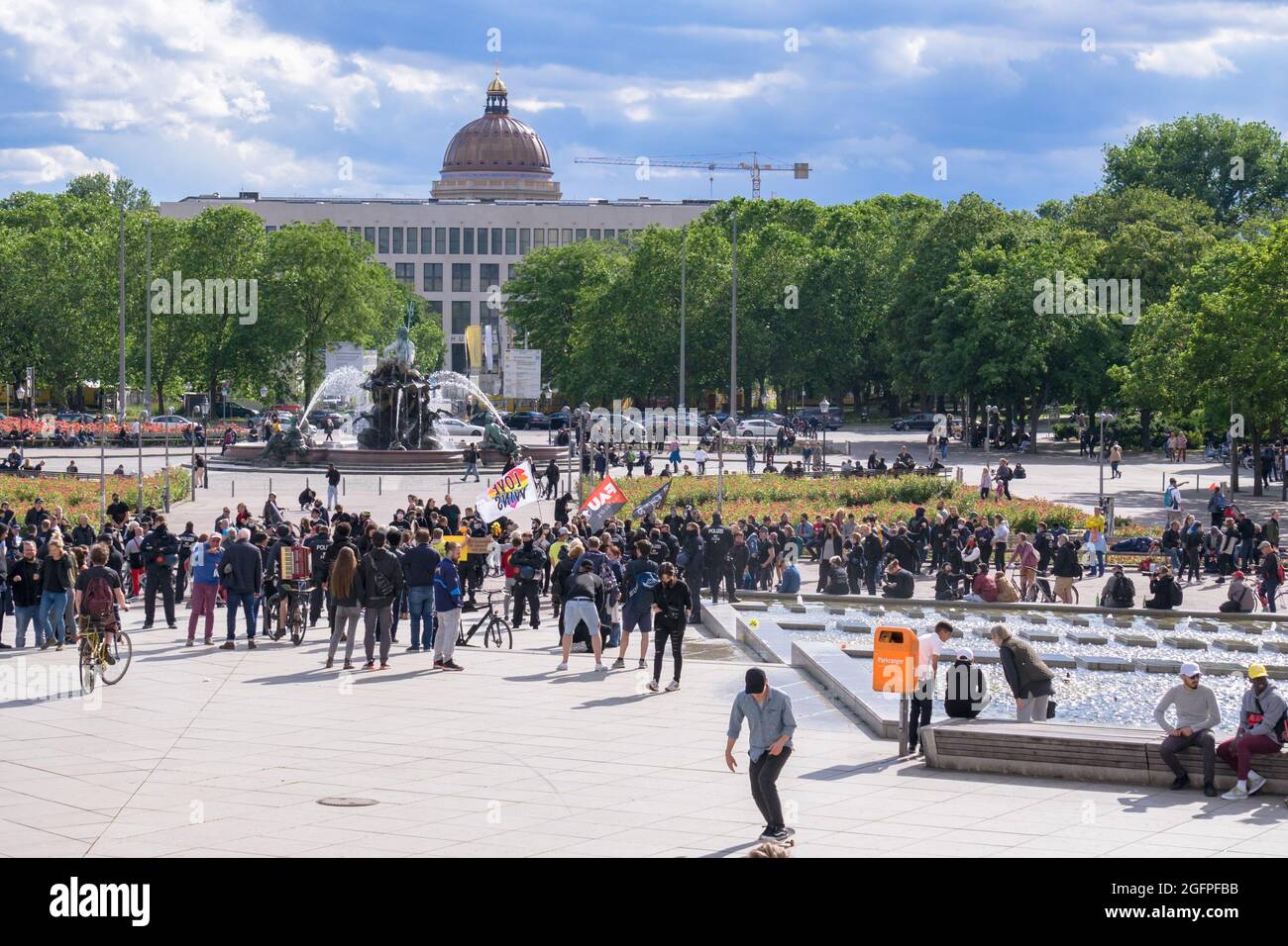 Demonstration Berlin Germany at the Alexanderplatz Stock Photo - Alamy