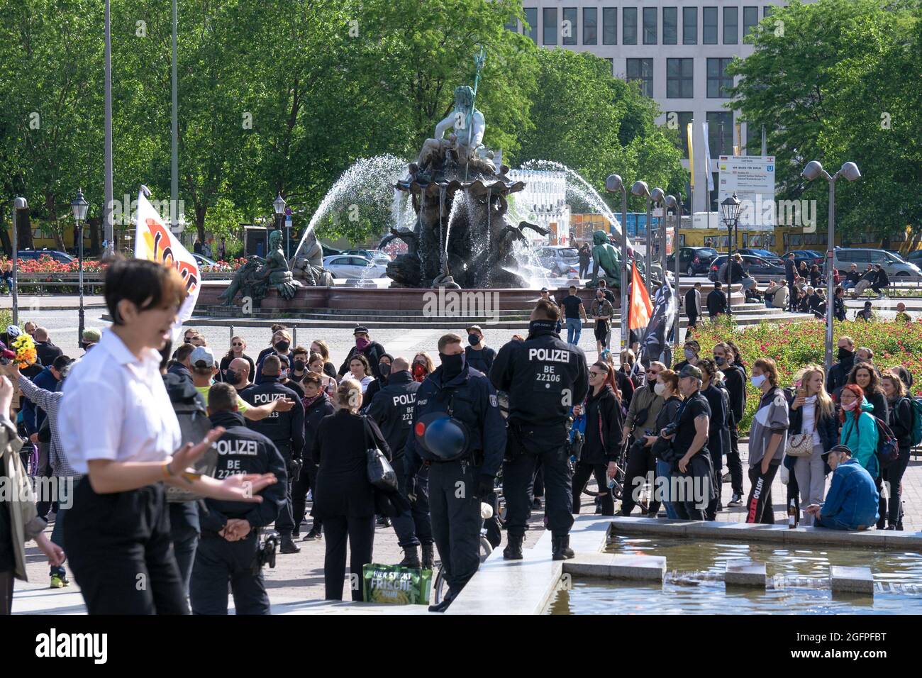 Demonstration Berlin Germany at the Alexanderplatz Stock Photo - Alamy