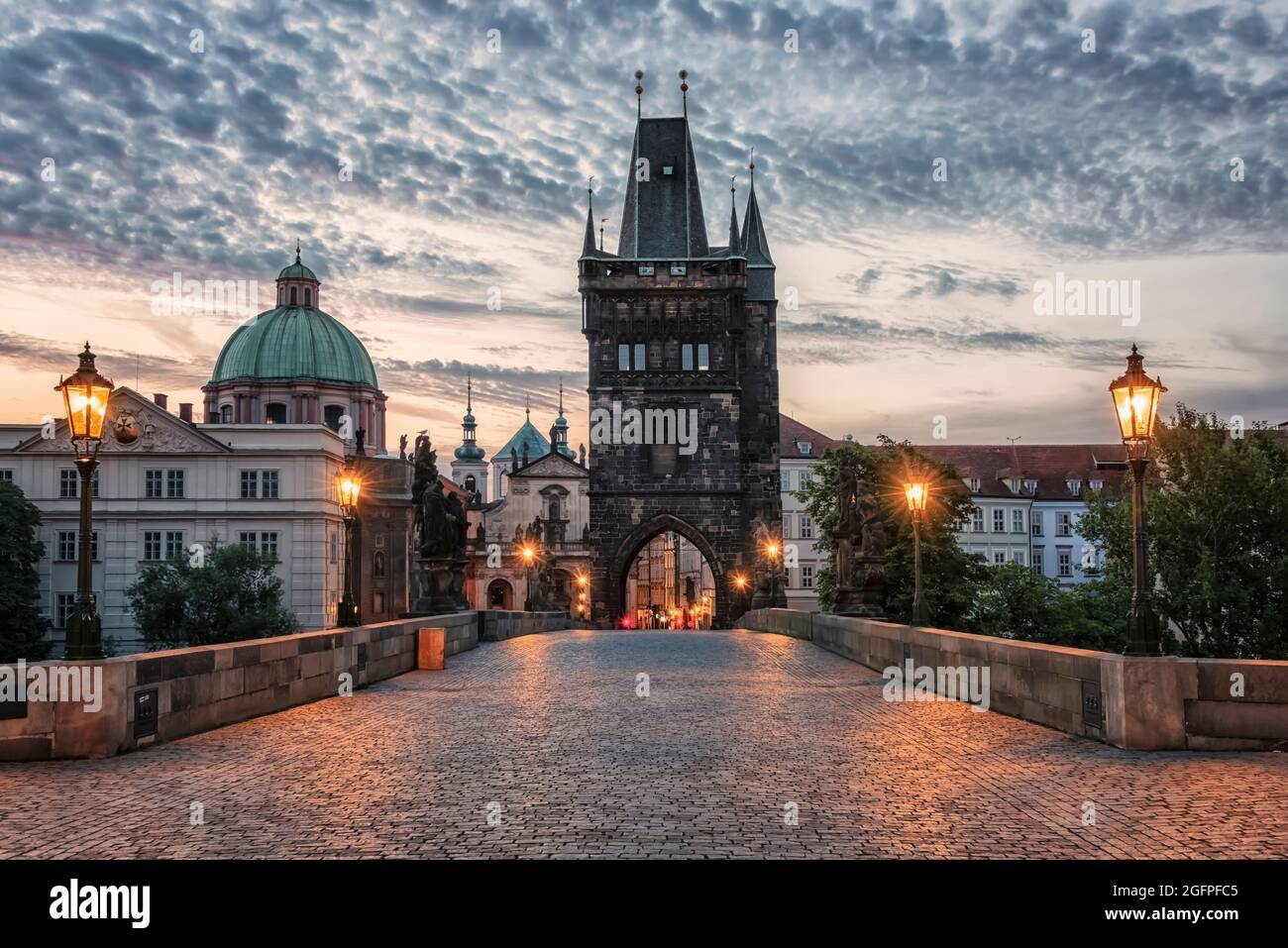 Prague charles bridge landscape hi-res stock photography and images - Alamy