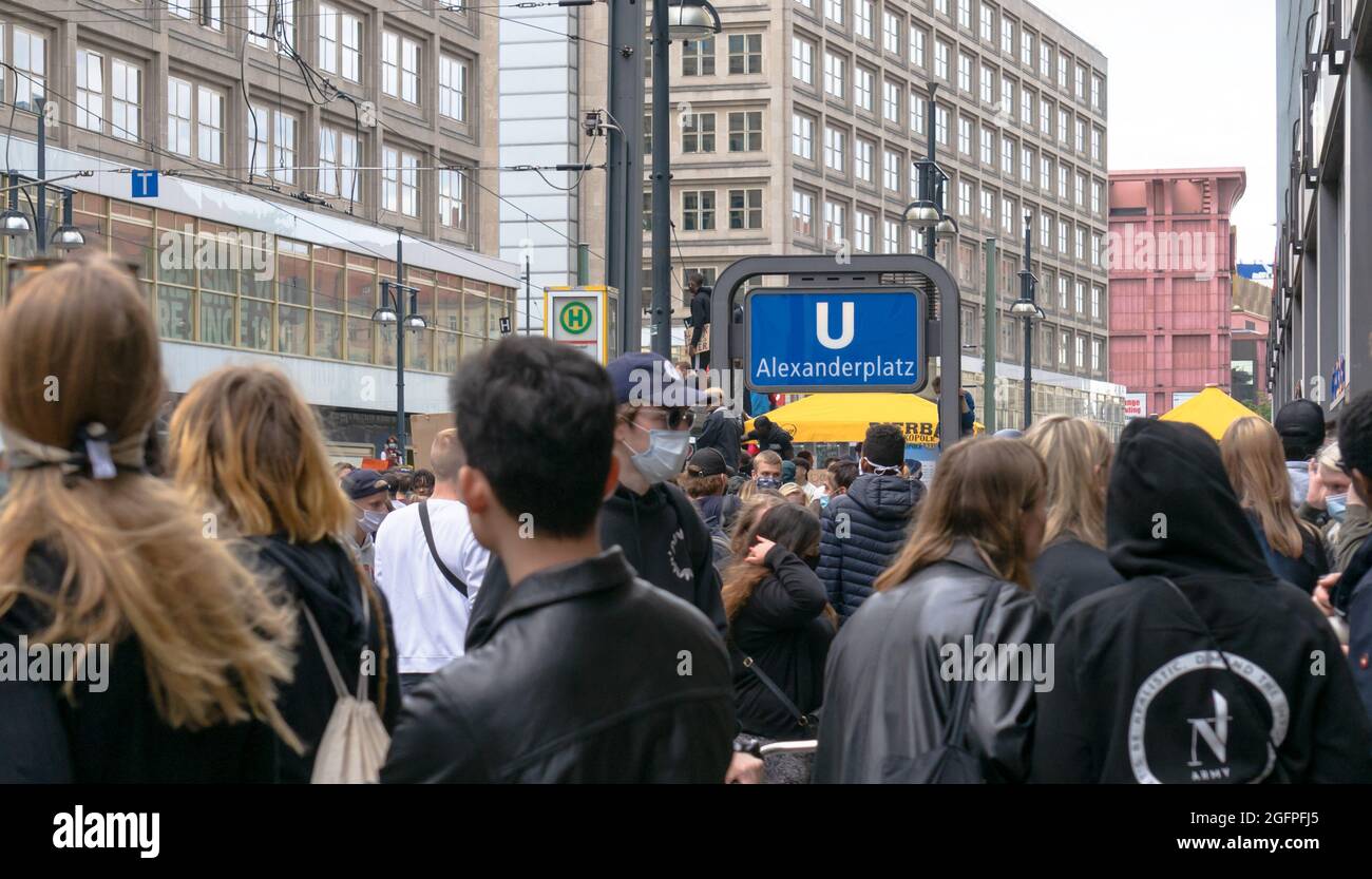 Demonstration Berlin Germany at the Alexanderplatz Stock Photo - Alamy