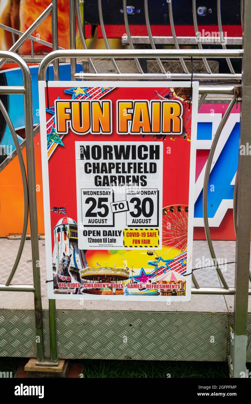 Mobile funfair held every year in Chapel field gardens in Norwich ...