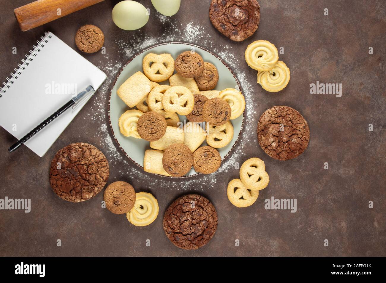 Biscuit. Background texture. Stack of cookies biscuit texture from ...
