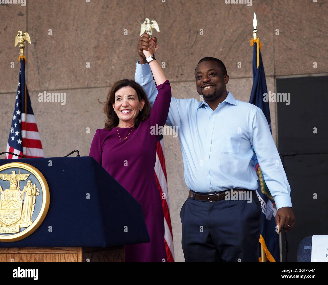 New York, New York, USA. 26th Aug, 2021. Governor Kathy Hochul and ...