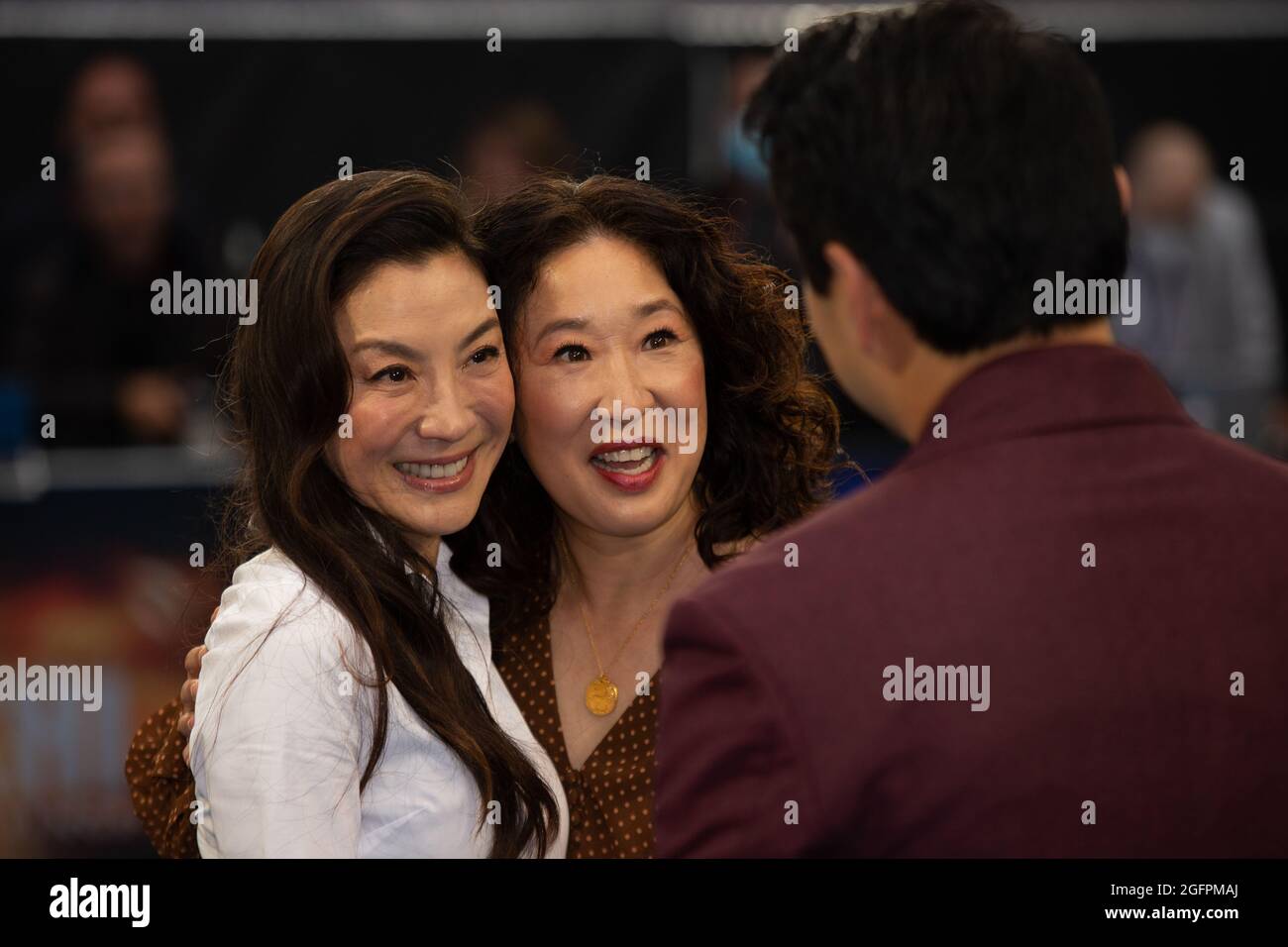 Michelle Yeoh and Sandra Oh arriving for the UK premiere of Marvel ...