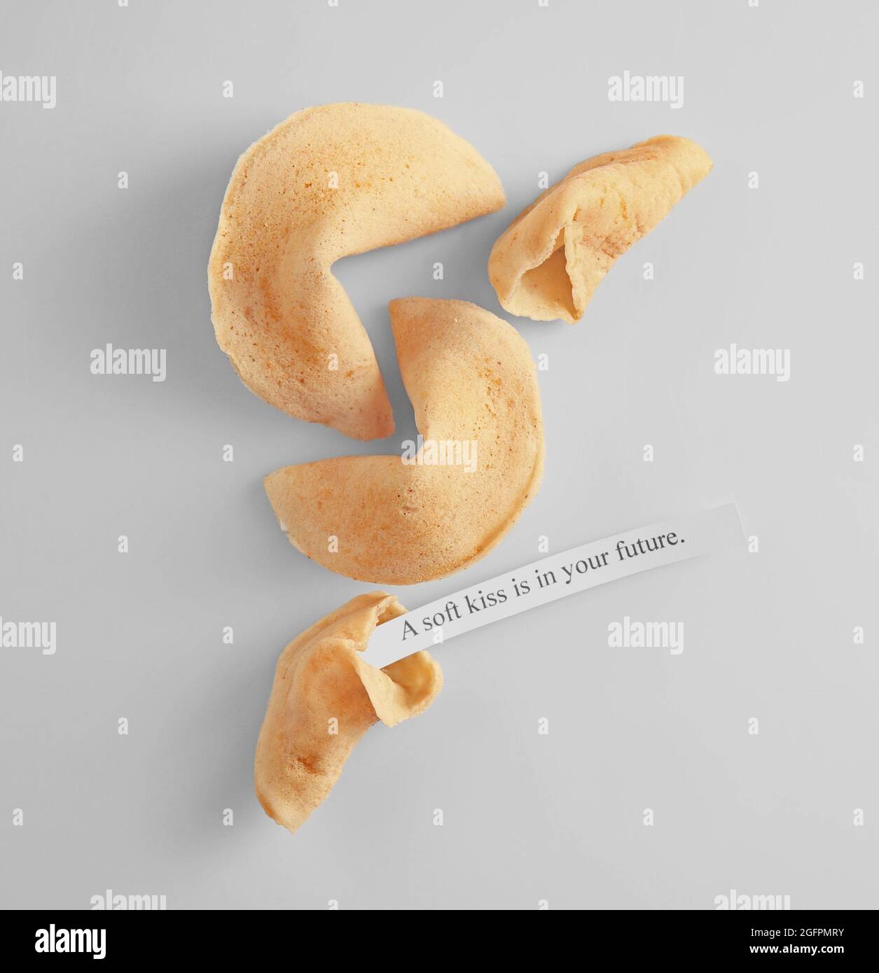 Fortune cookies on white background Stock Photo - Alamy