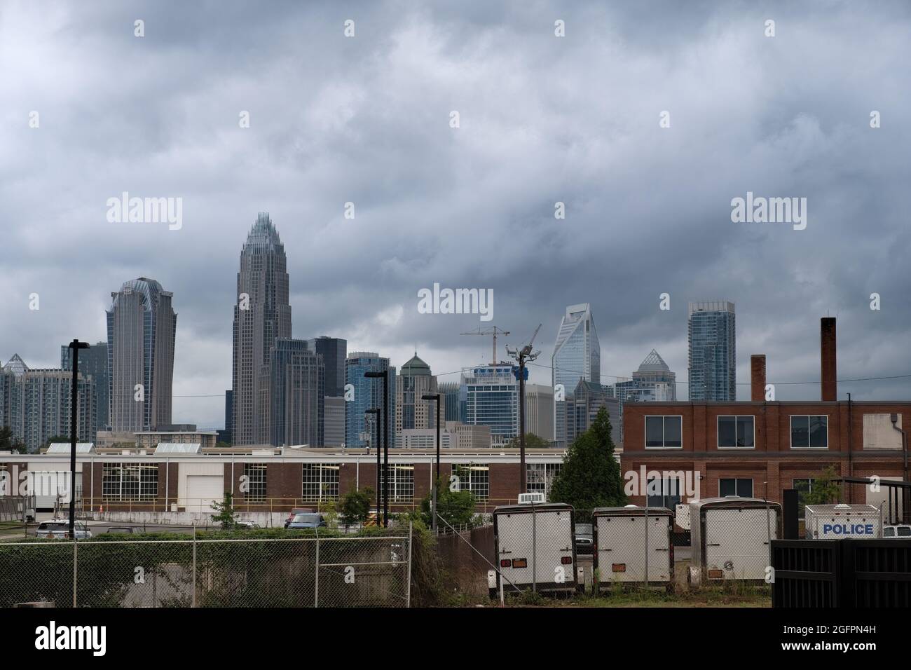 Charlotte, North Carolina skyline seen from Camp North End ...