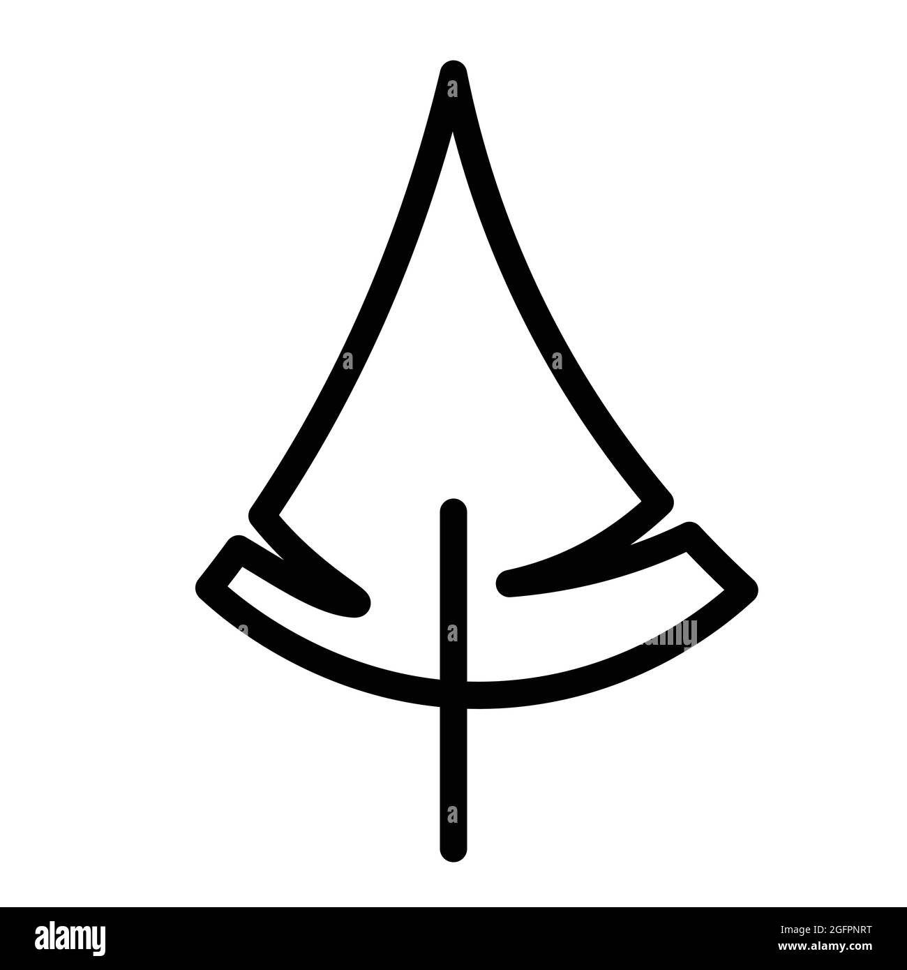 Black and white template fir tree icon. Vector symbol sign isolated on ...