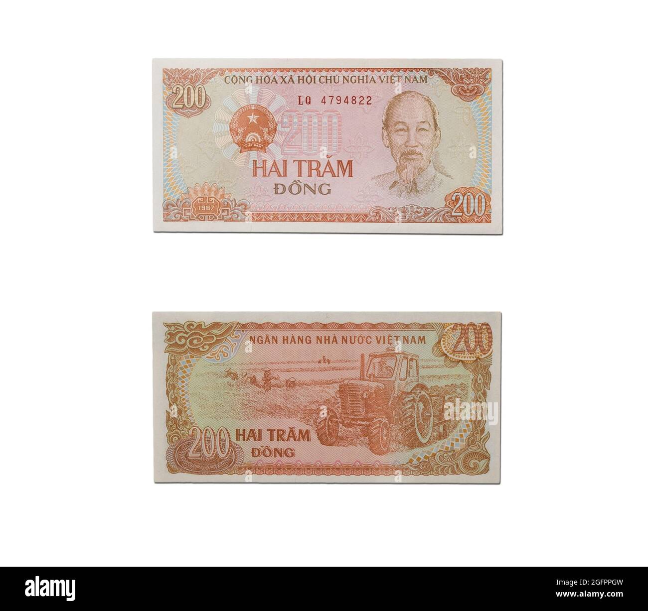 Vietnamese dong banknotes isolated on white background Stock Photo - Alamy