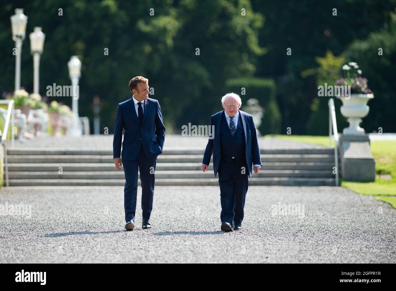 President of Ireland Michael D. Higgins speaks with French President ...