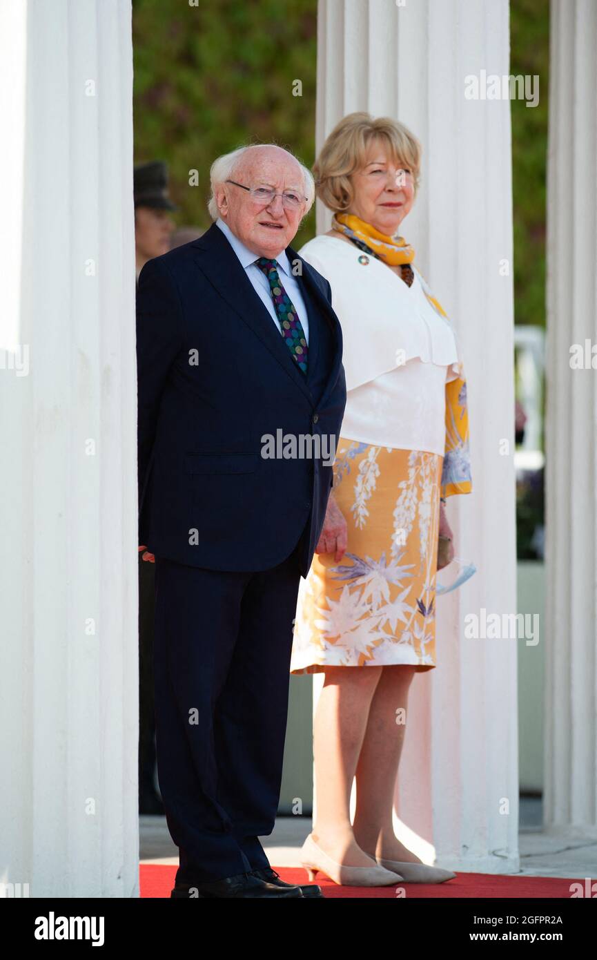 President of Ireland Michael D. Higgins and his wife Sabina Coyne at ...