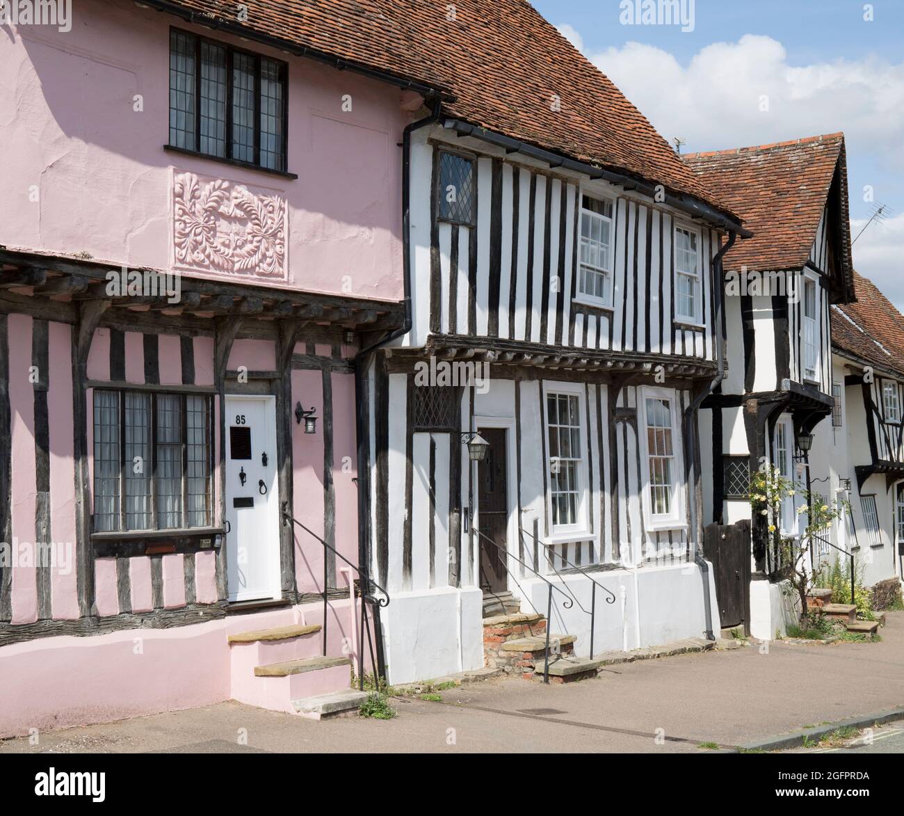 Medieval Timber Framed Cottages Church Street Lavenham Suffolk Stock ...