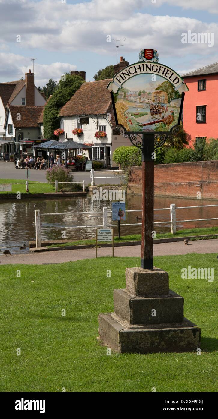 Finchingfield village sign essex england hi-res stock photography and ...