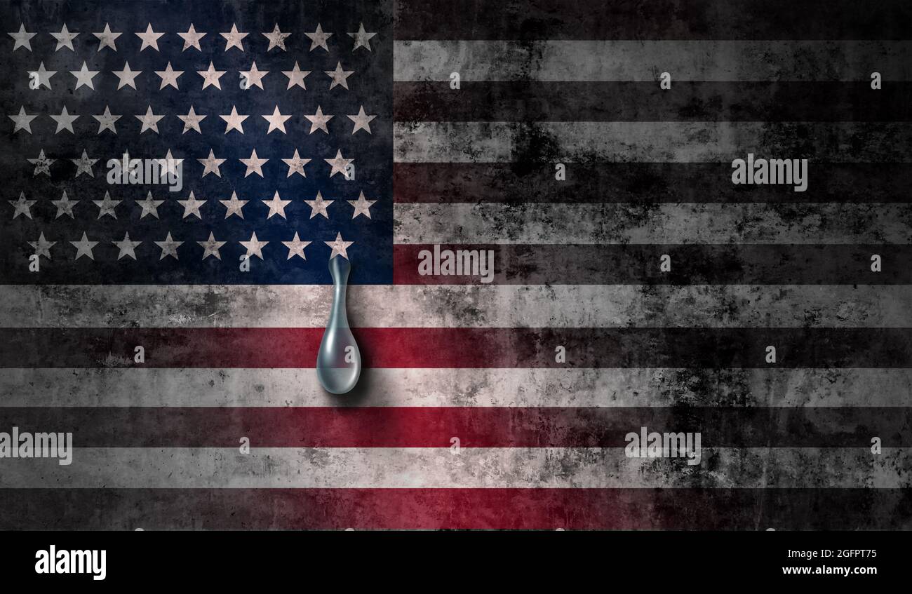 United States grief and American social crisis or US violence concept ...