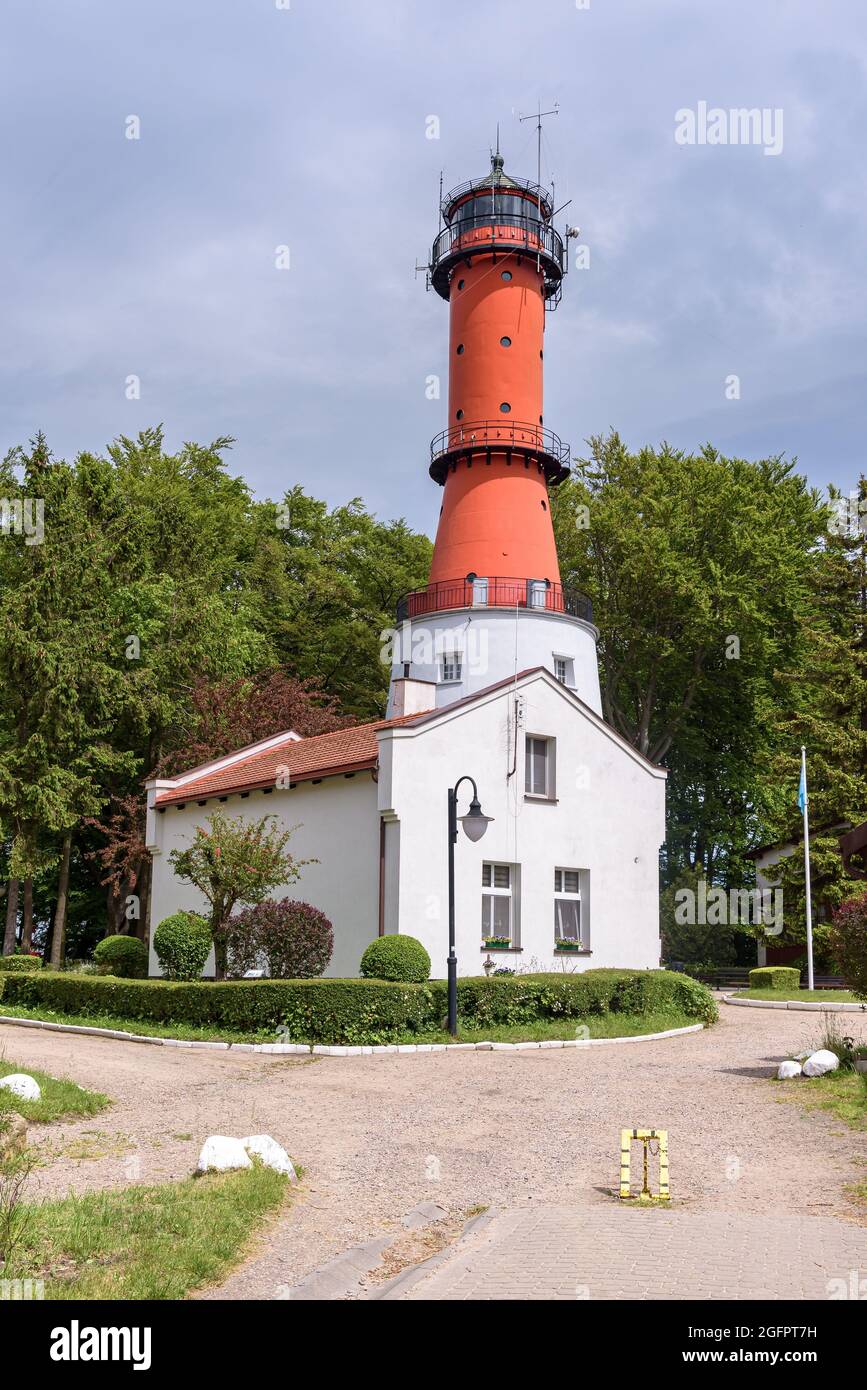 The old currently active lighthouse at Cape Rozawie in Poland Stock ...