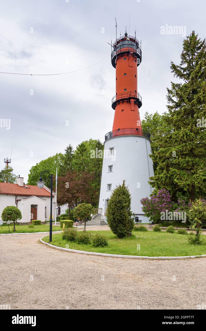 The old currently active lighthouse at Cape Rozewie in Poland Stock ...