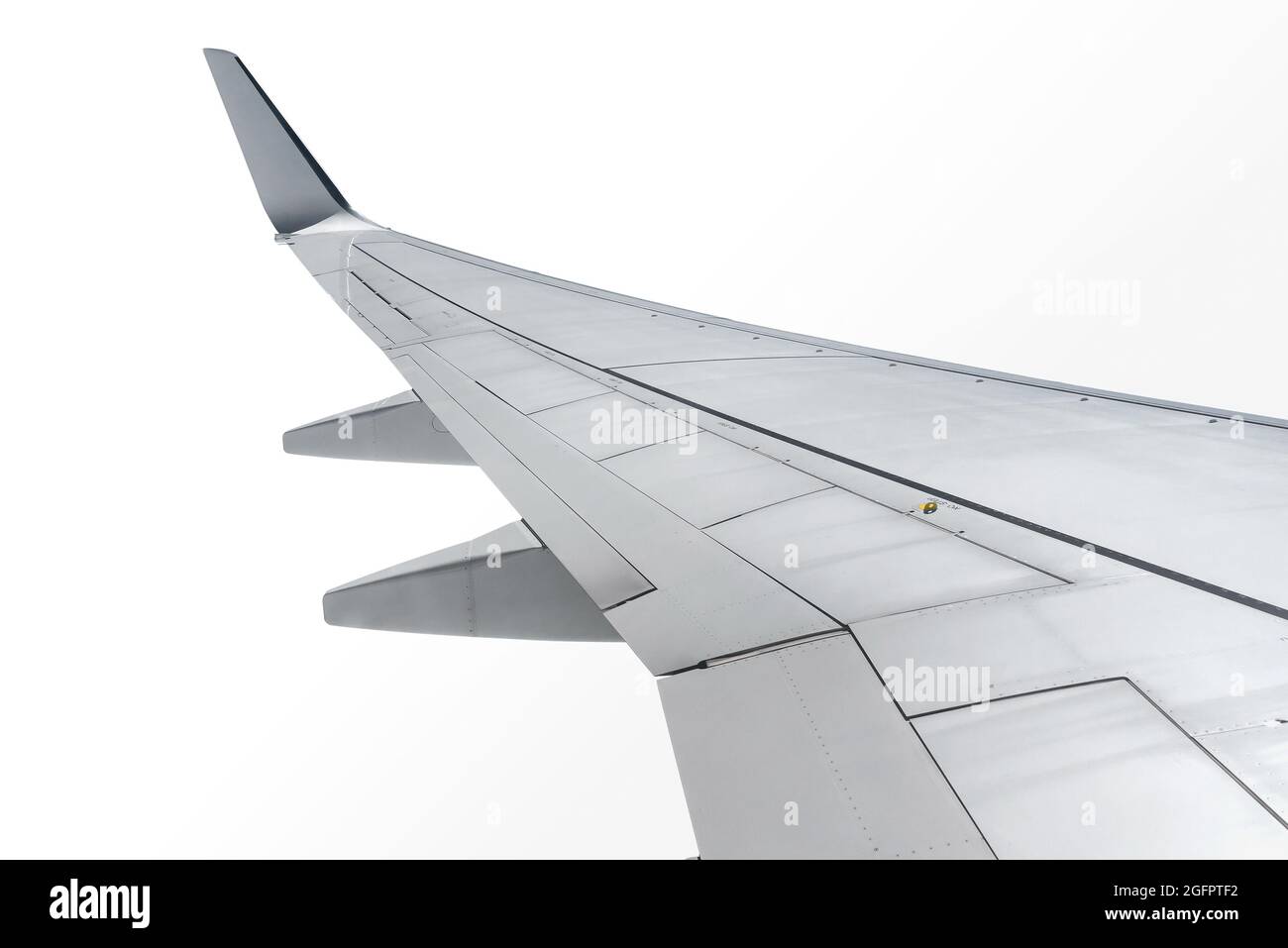 Airplane wing isolated on white background with clipping path Stock ...