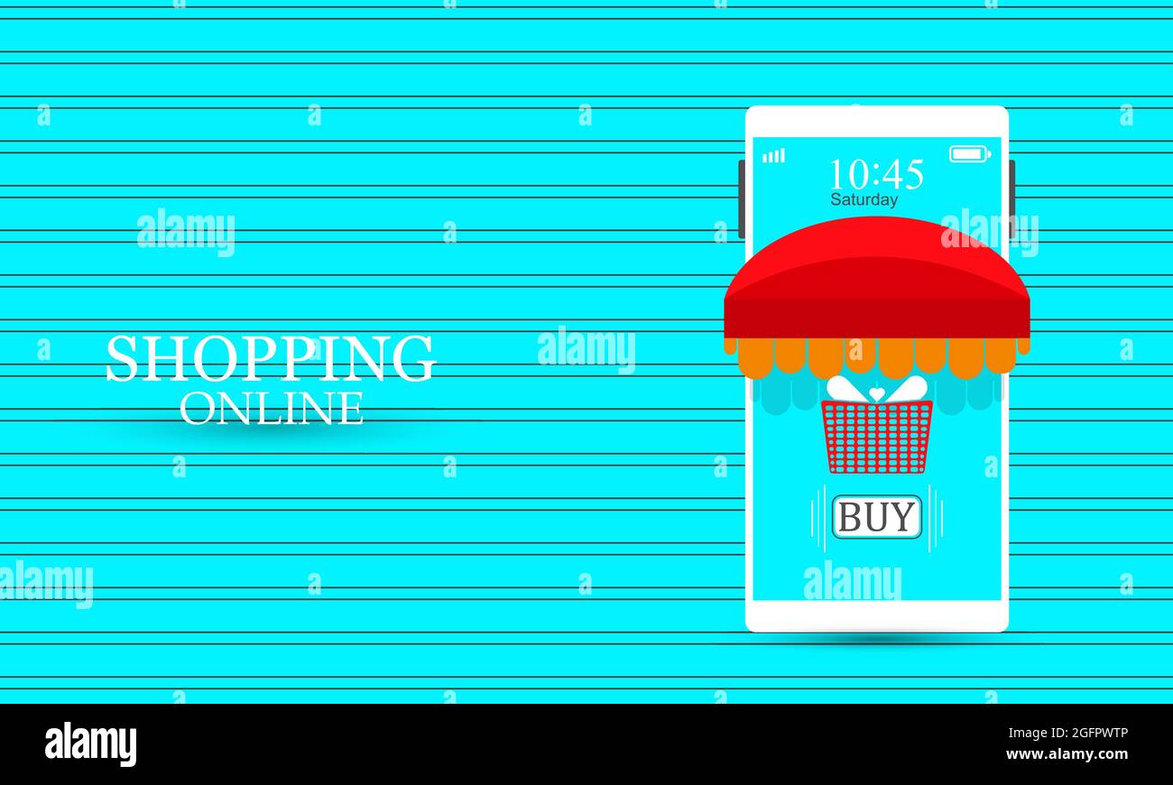 Online shopping on website or mobile application illustration. E ...