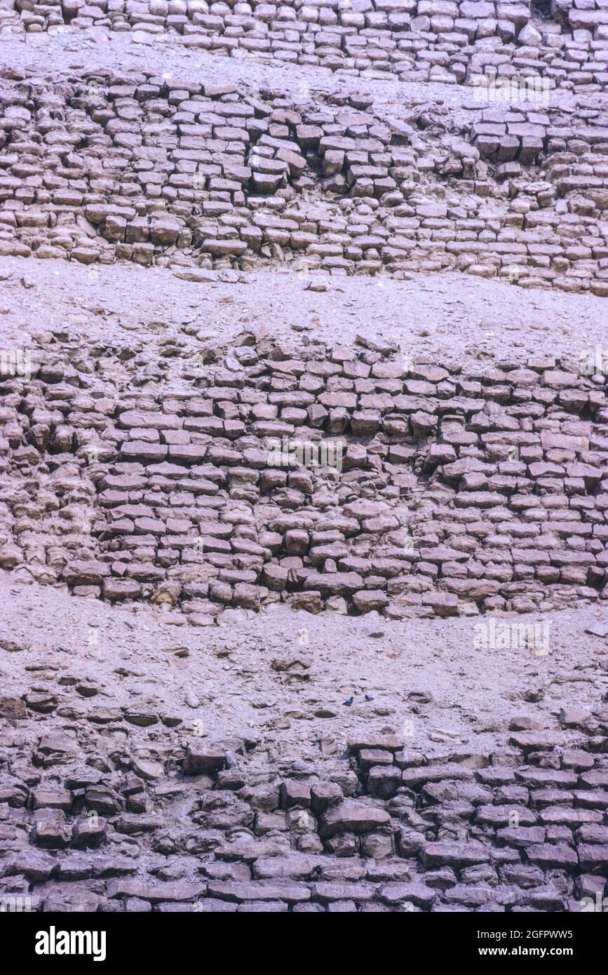 Saqqara, Egypt, December 1967.. Close-up of Brick Construction in the ...
