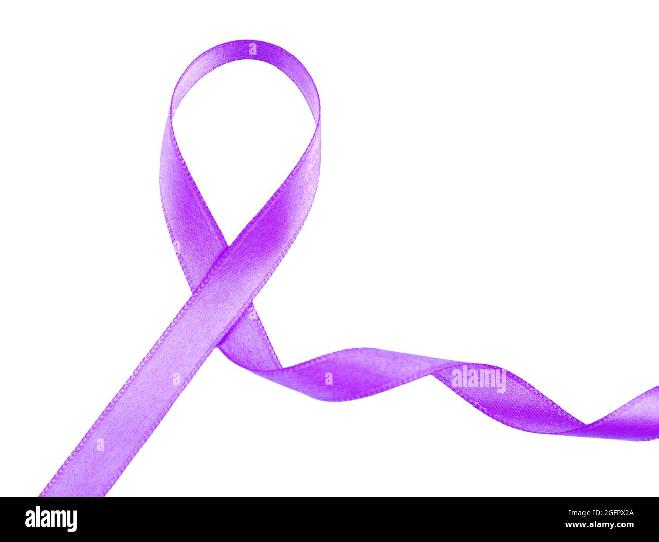 Violet ribbon on white background. Family violence, Alzheimer disease ...