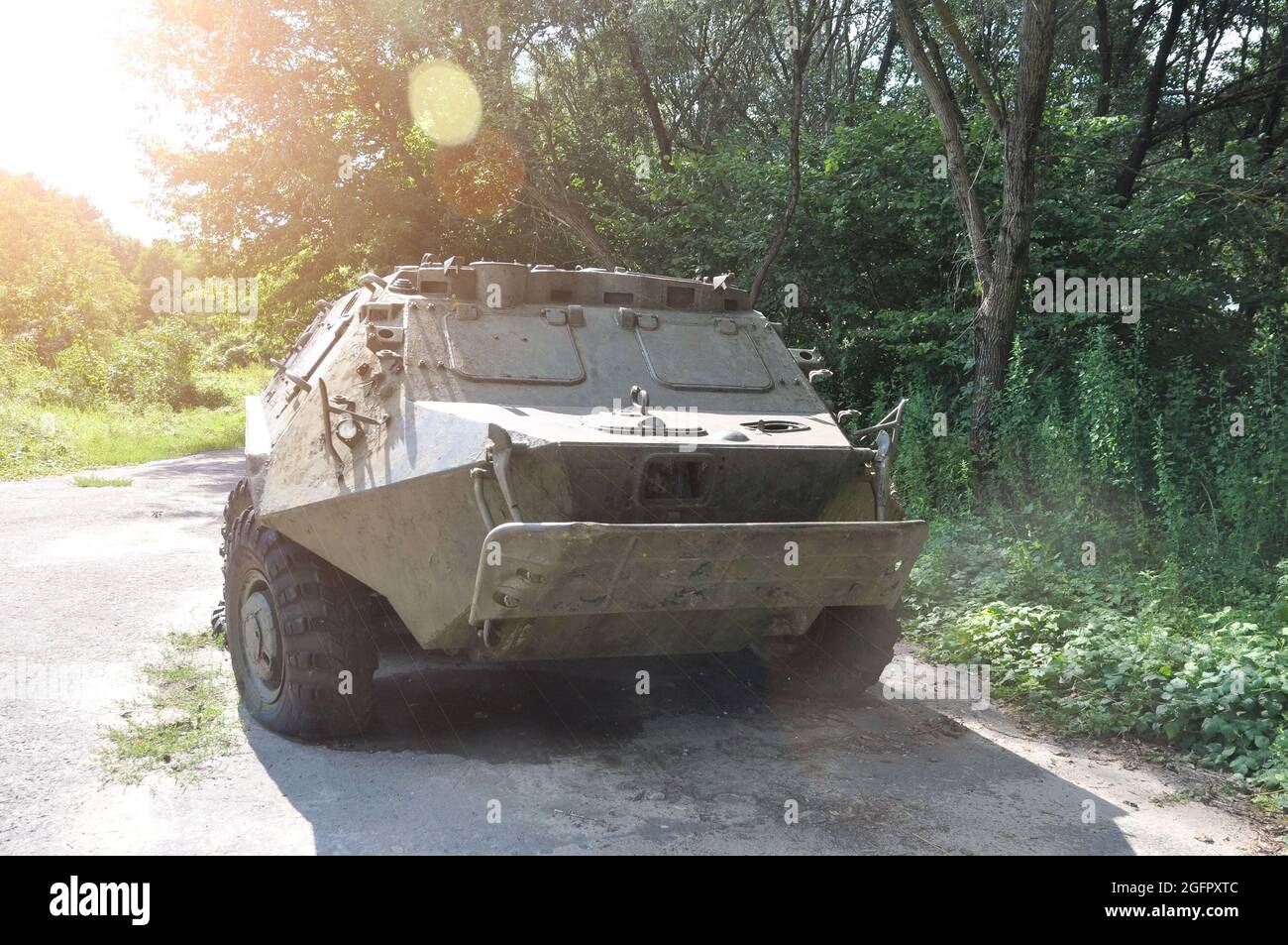 Soviet amphibious armored personnel carrier, BTR-60P. Destroyed ...