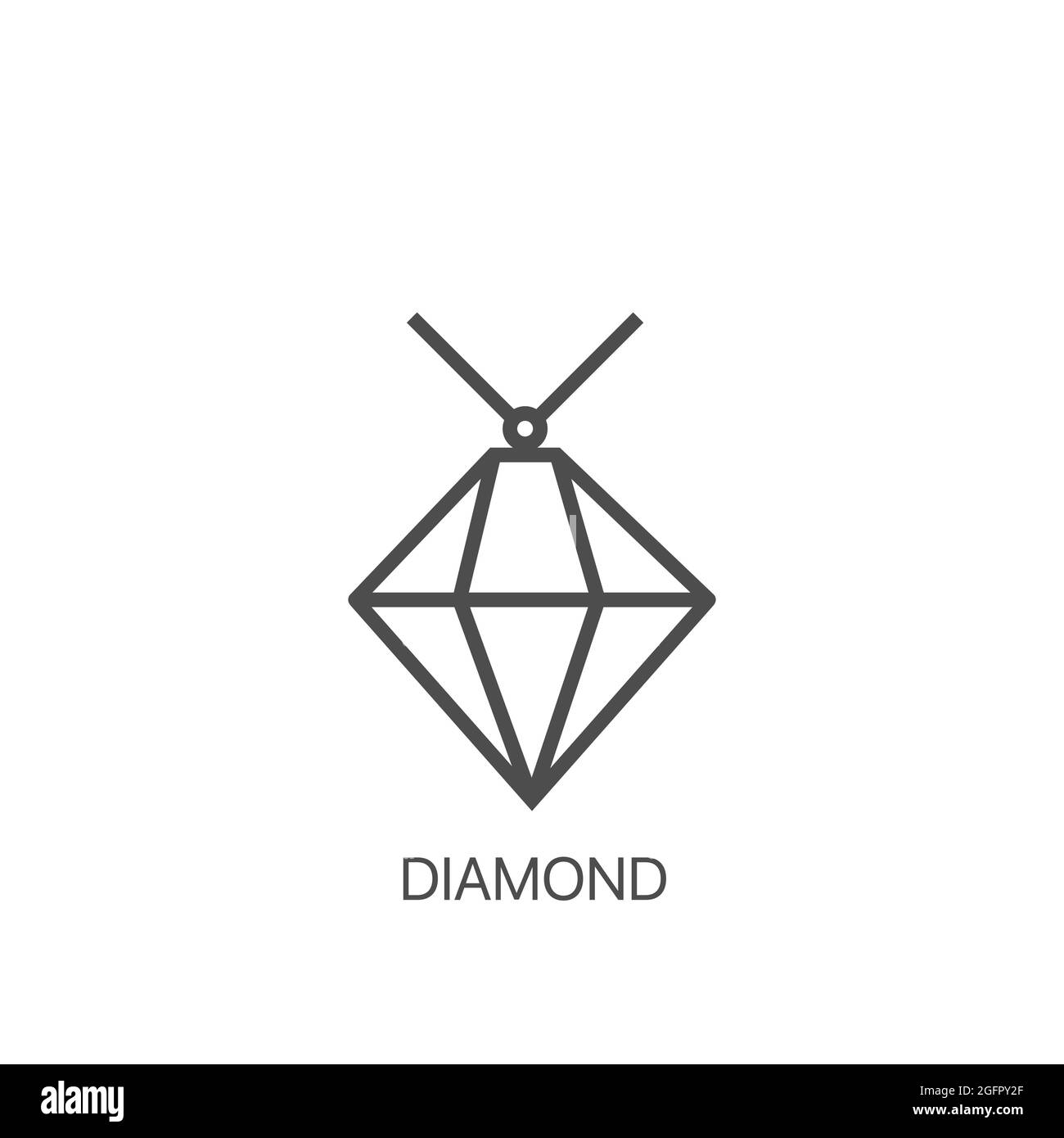Diamond vector icon. Brilliant, diamond line icon. Linear style sign ...