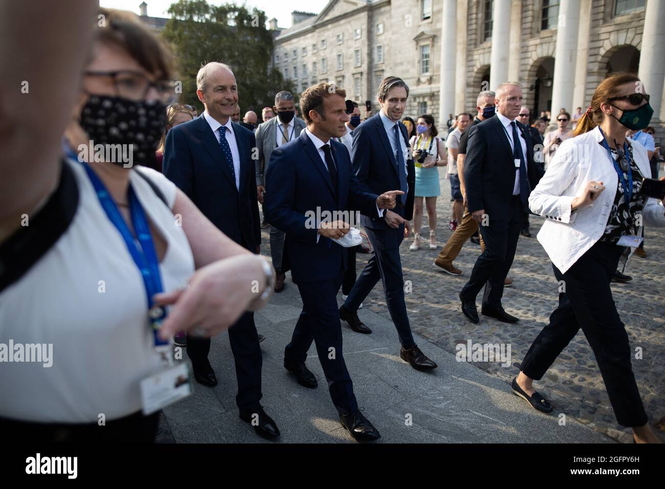 French President Emmanuel Macron and Irish Prime Minister Taoiseach ...