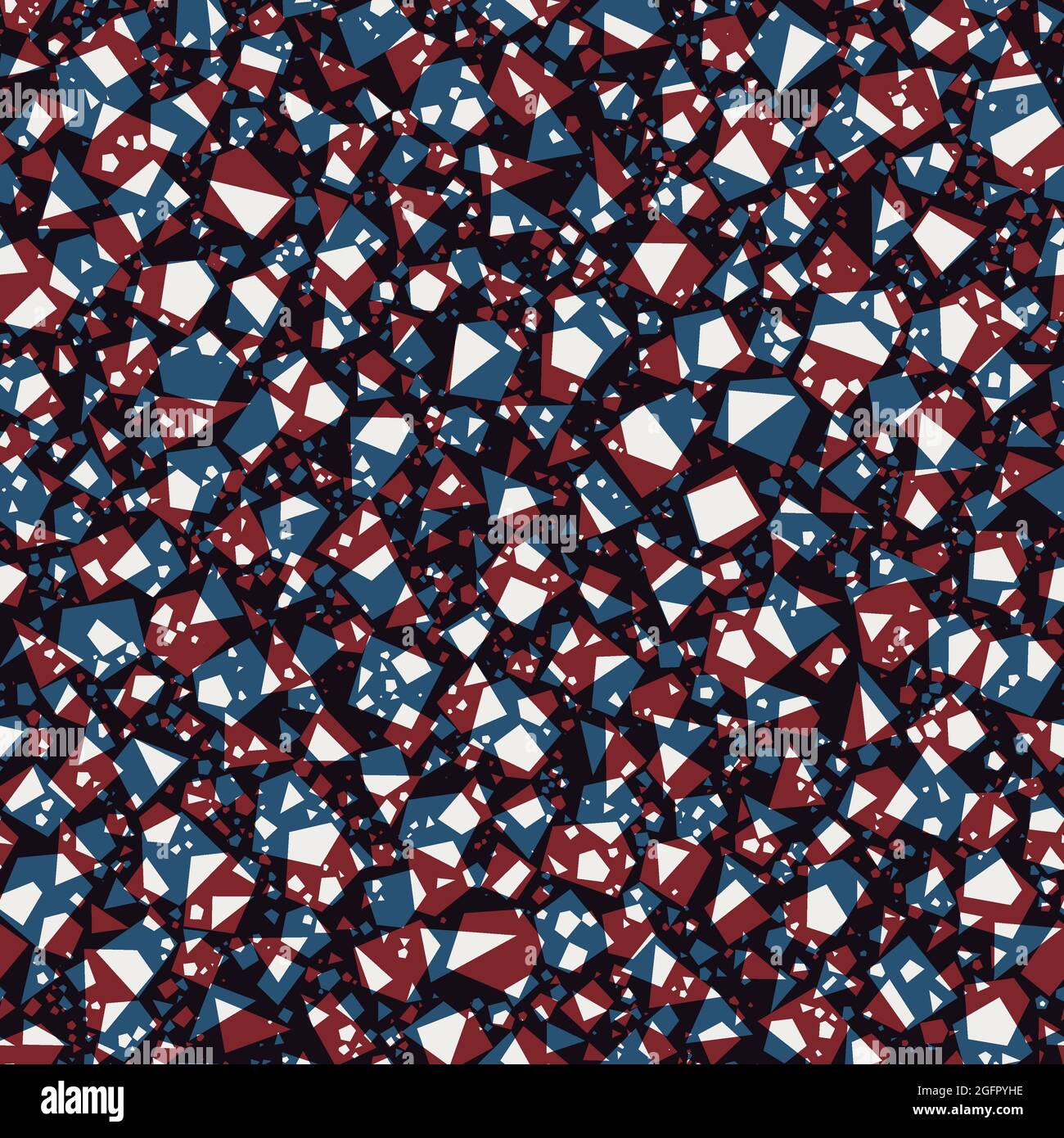Seamless red and blue overlay circles and shapes pattern for surface ...