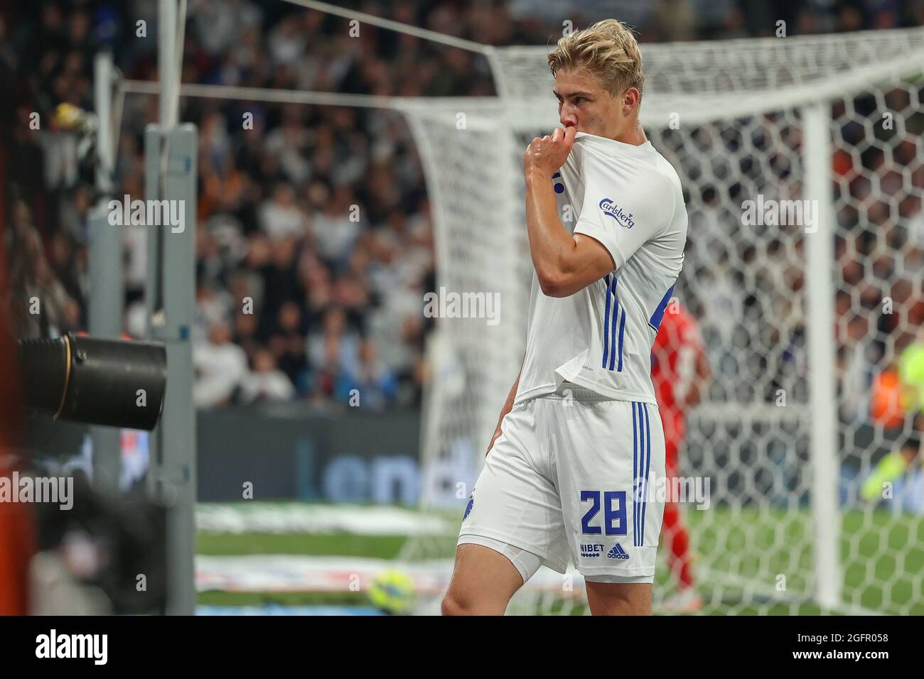 Copenhagen, Denmark. 26th Aug, 2021. Rasmus Hojlund (28) of FC ...