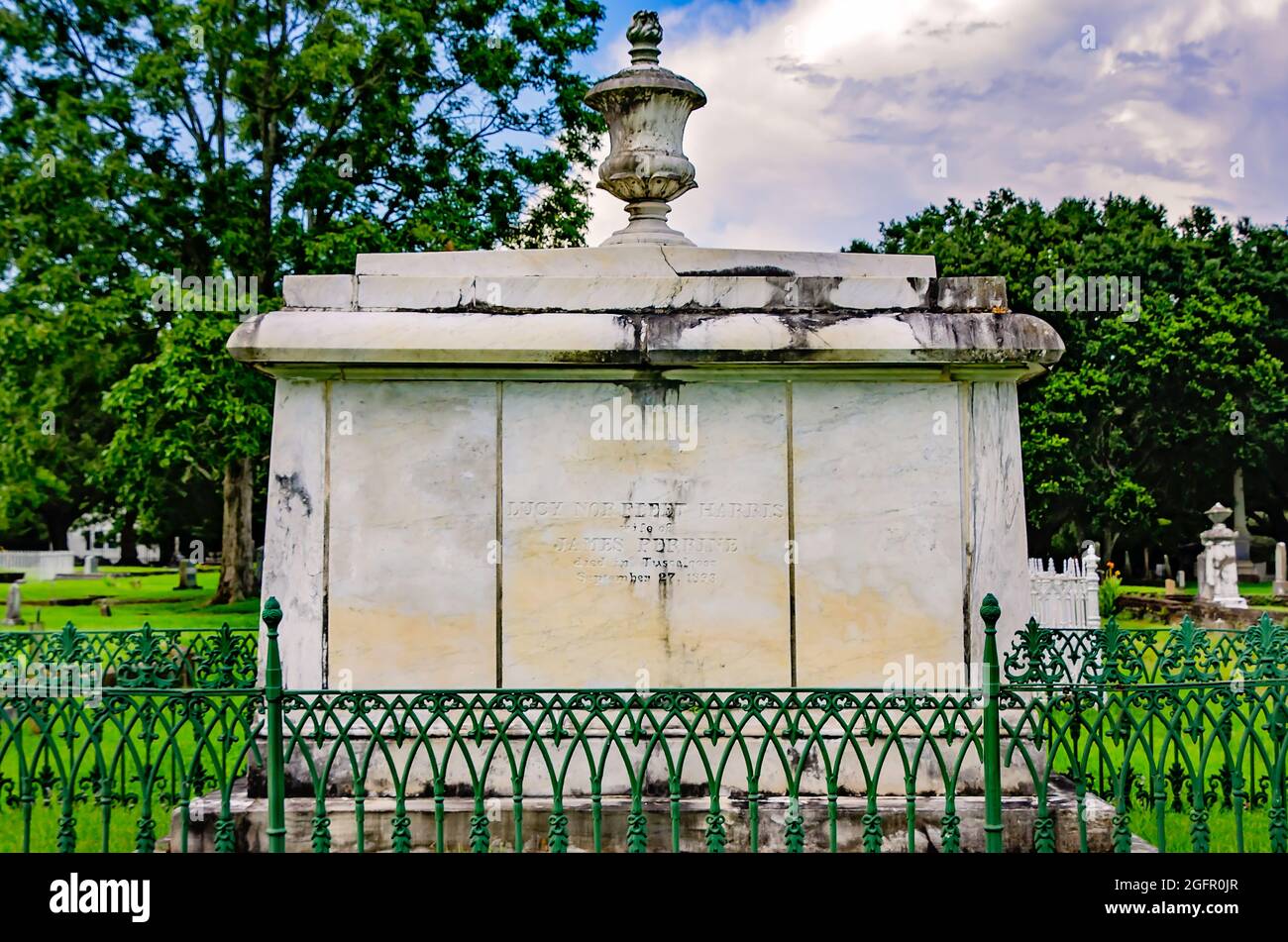 The Perrine family grave is pictured at Magnolia Cemetery, Aug. 14 ...