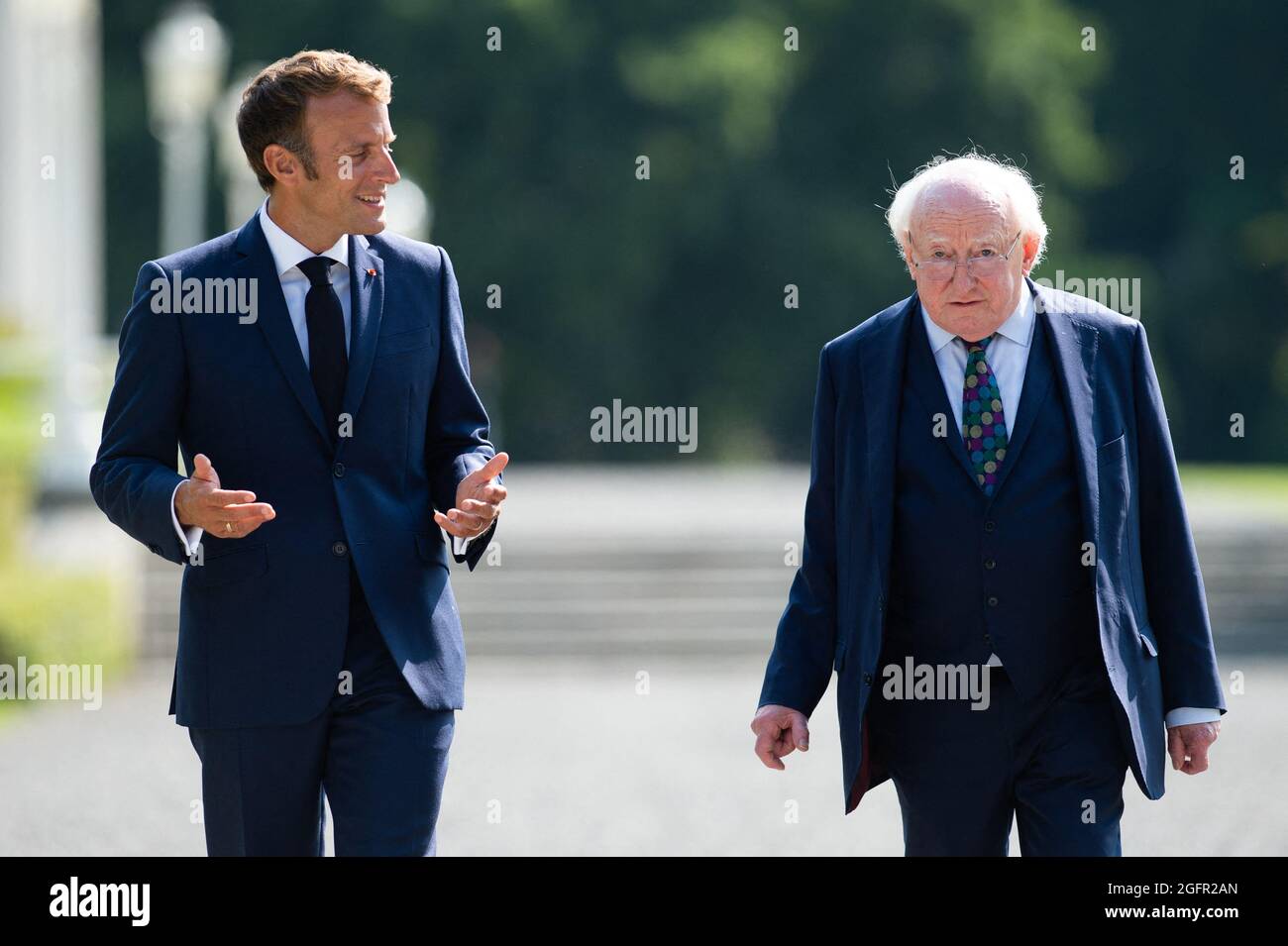 President of Ireland Michael D. Higgins speaks with French President ...