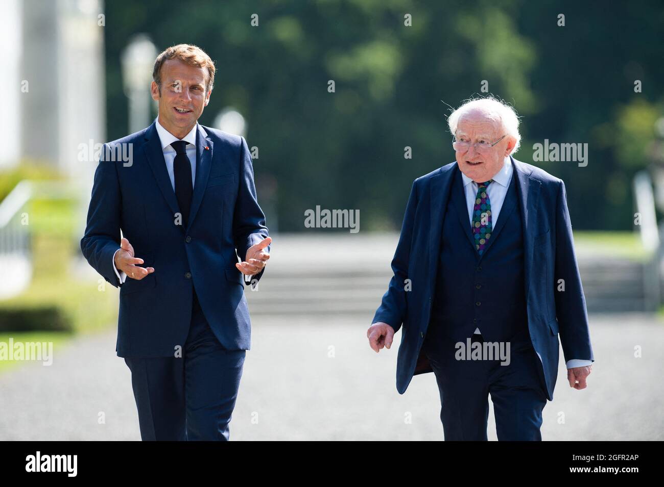 President of Ireland Michael D. Higgins speaks with French President ...
