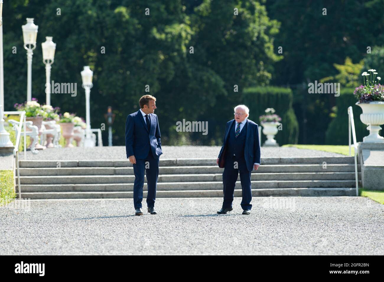 President of Ireland Michael D. Higgins speaks with French President ...