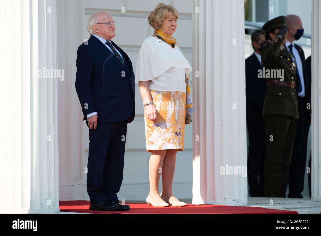 President of Ireland Michael D. Higgins and his wife Sabina Coyne at ...