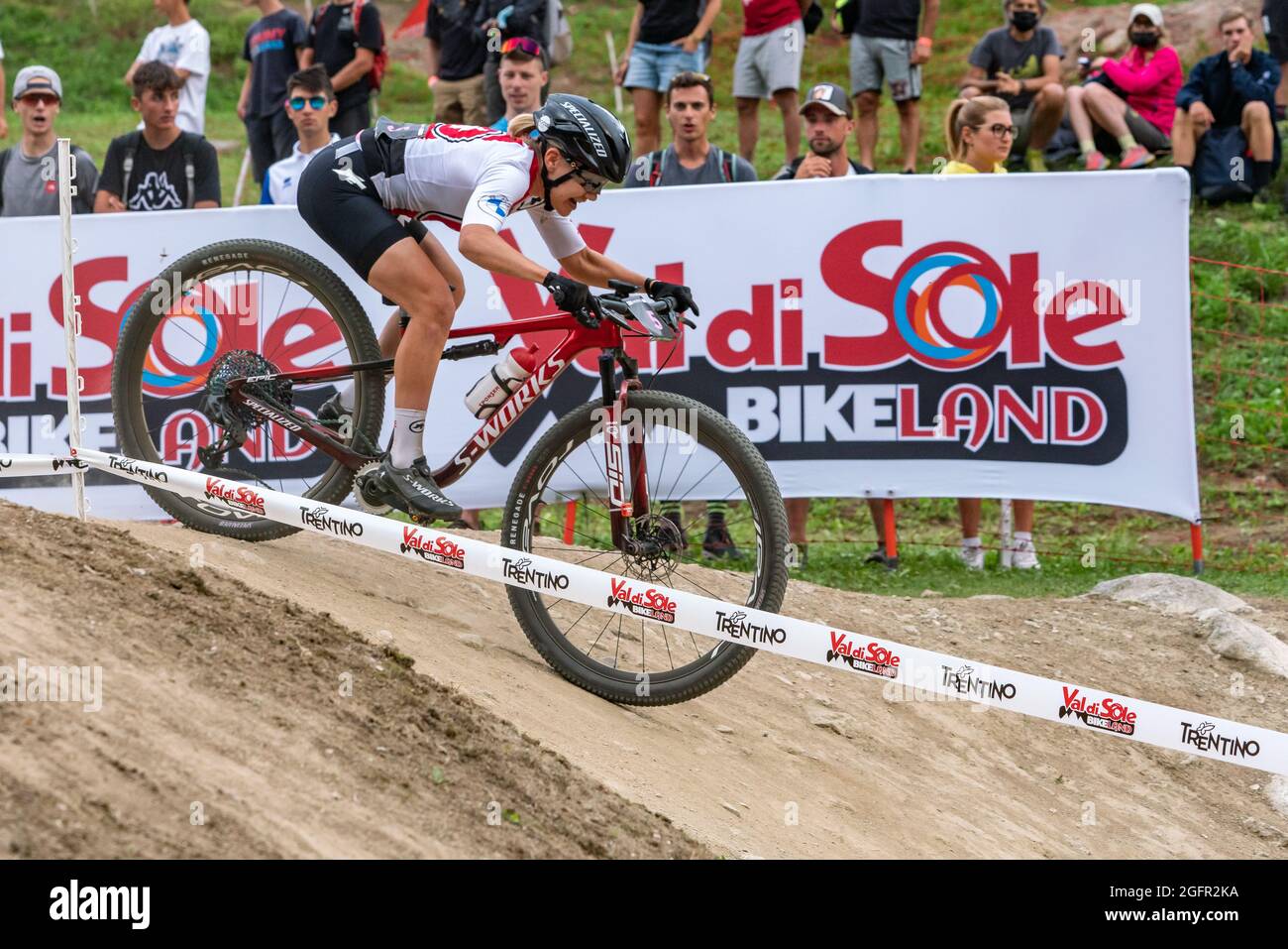 Sina FREI of Switzerland, 1st place elite women, during the Cross ...