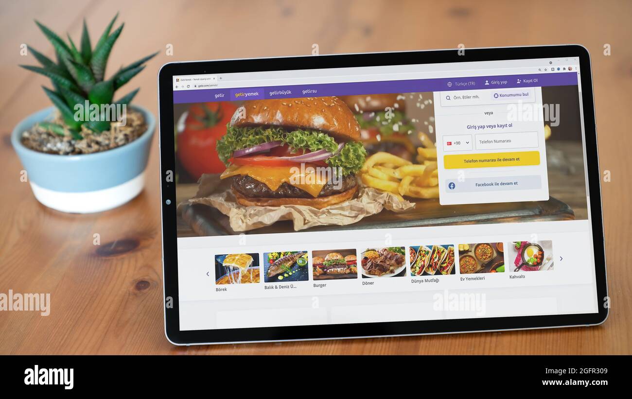 Istanbul, Turkey - August 2021: Illustrative Editorial of Turkish Getir ...