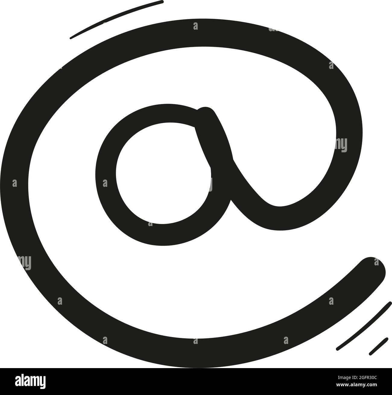 hand drawn email and letter icon in doodle style isolated Stock Vector ...