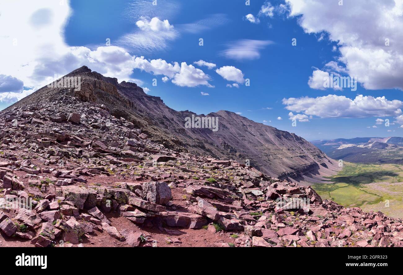 Kings Peak panoramic vista views in Uintah Rocky Mountains from Henry’s ...
