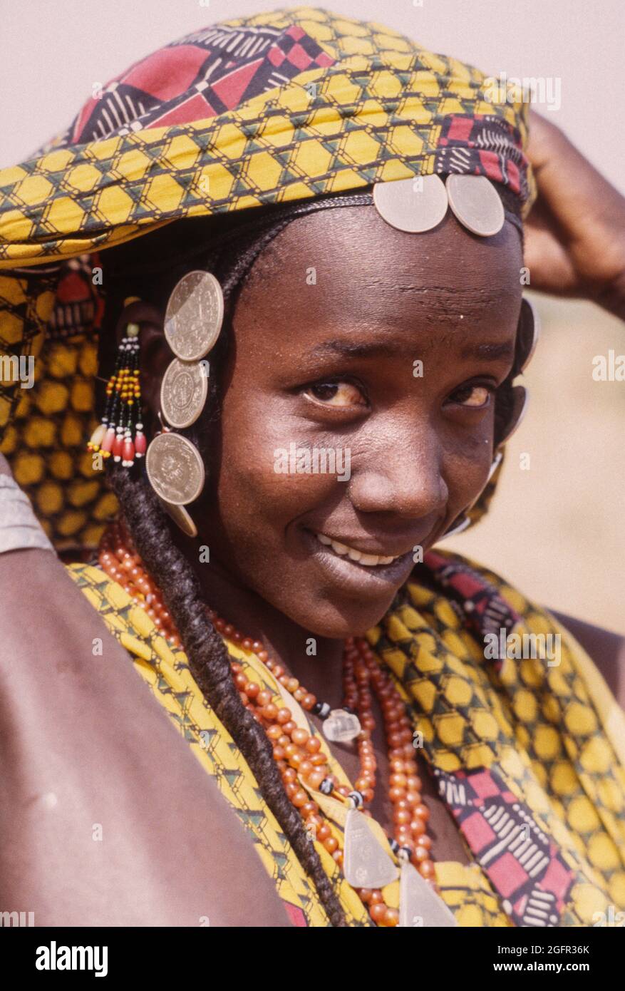 Delakwara, a Fulani Village, Niger. Young Fulani Woman with Head ...