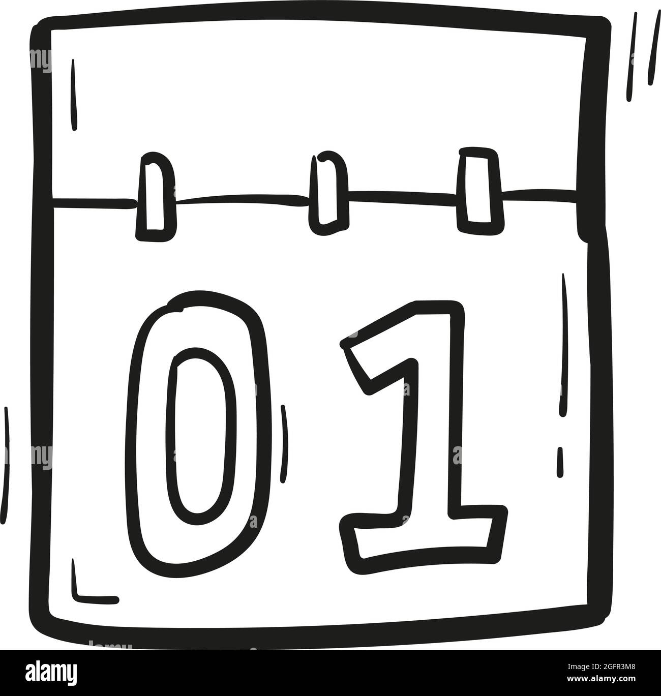 Hand drawn calendar icon in doodle style isolated Stock Vector Image ...
