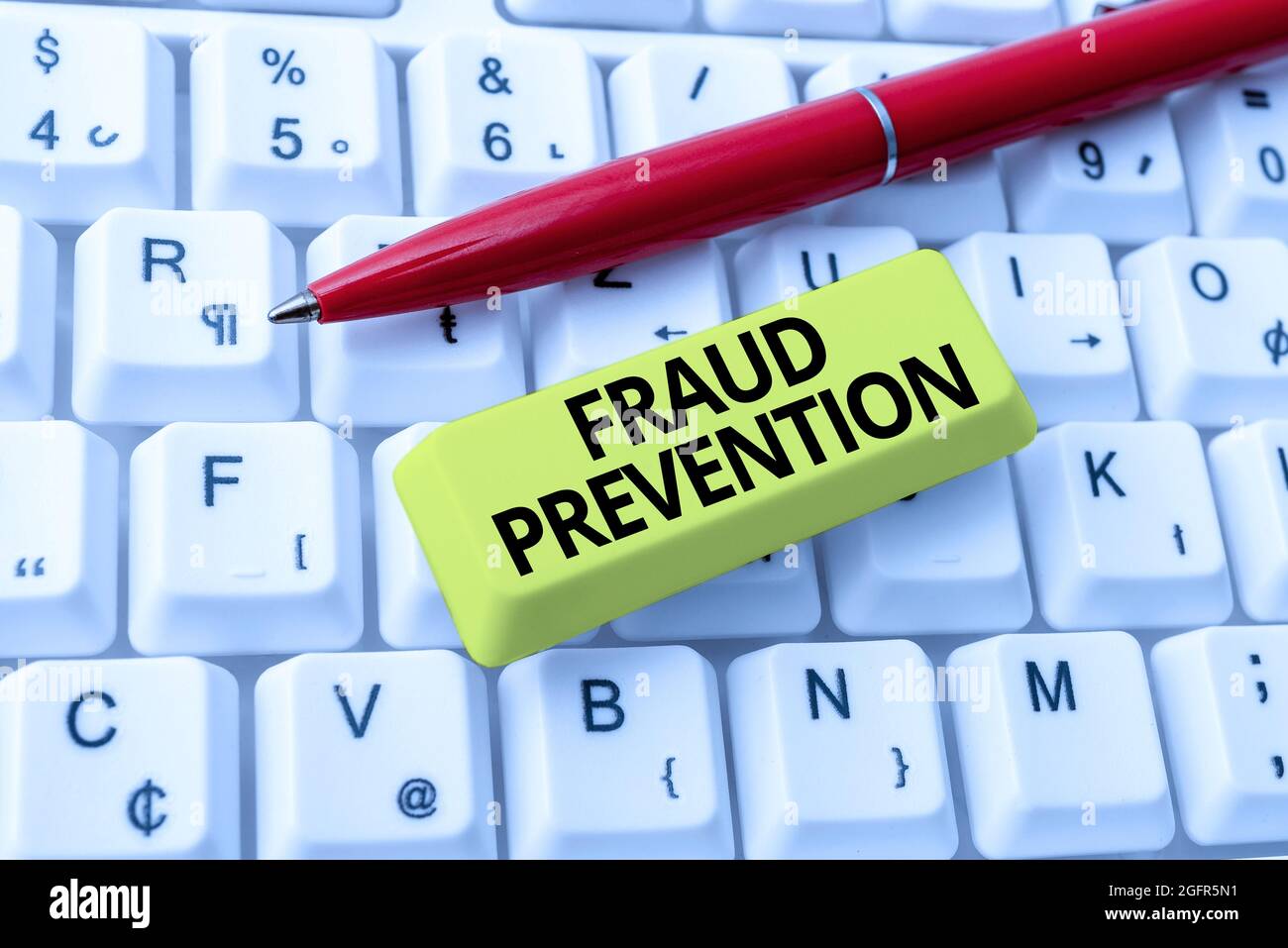 Hand writing sign Fraud Prevention. Business idea the act of stopping ...