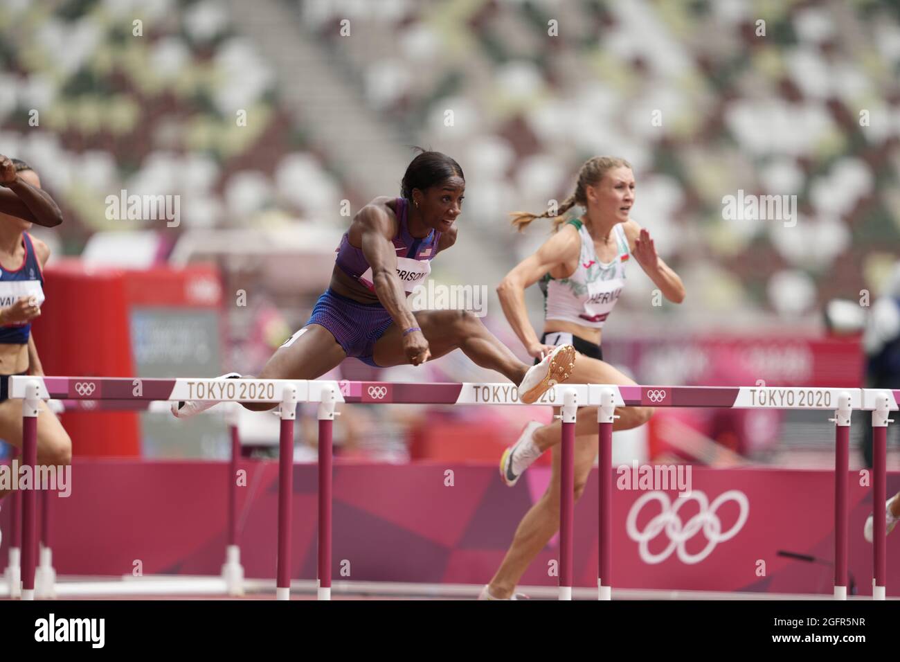 Kendra Harrison competed during the Tokyo 2020 Olympic Games qualifiers ...