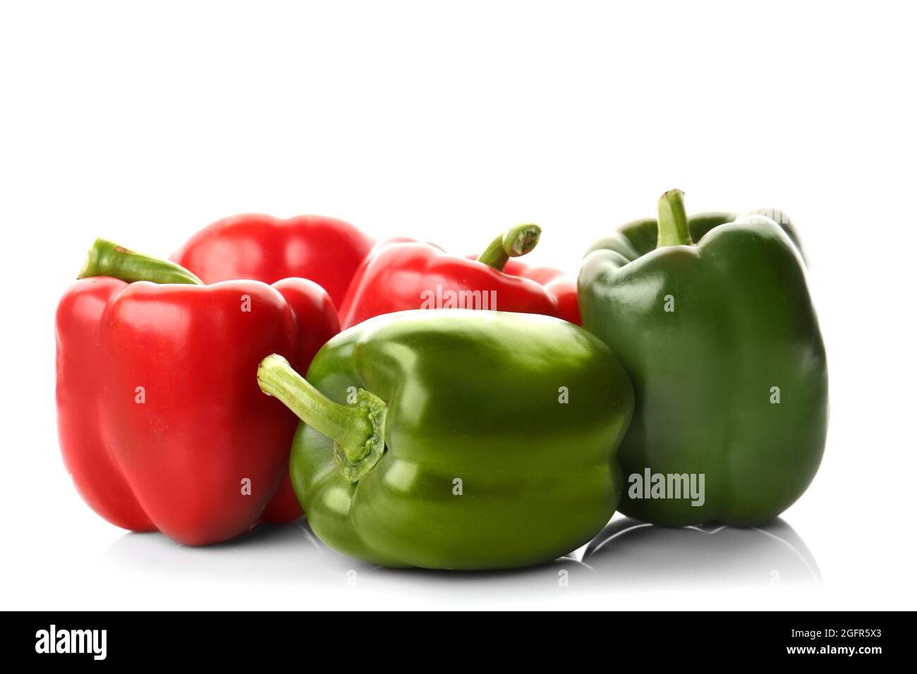 Fresh ripe bell pepper on white background Stock Photo - Alamy
